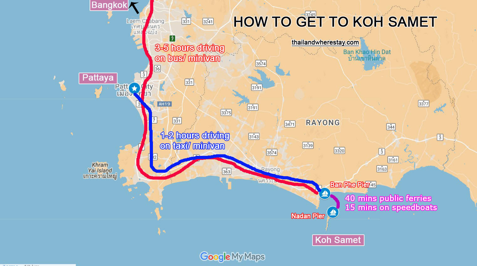 How to get to Koh Samet & Get Around - ThailandWhereStay