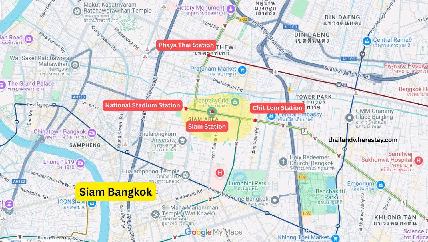 How to get to Siam Bangkok - ThailandWhereStay